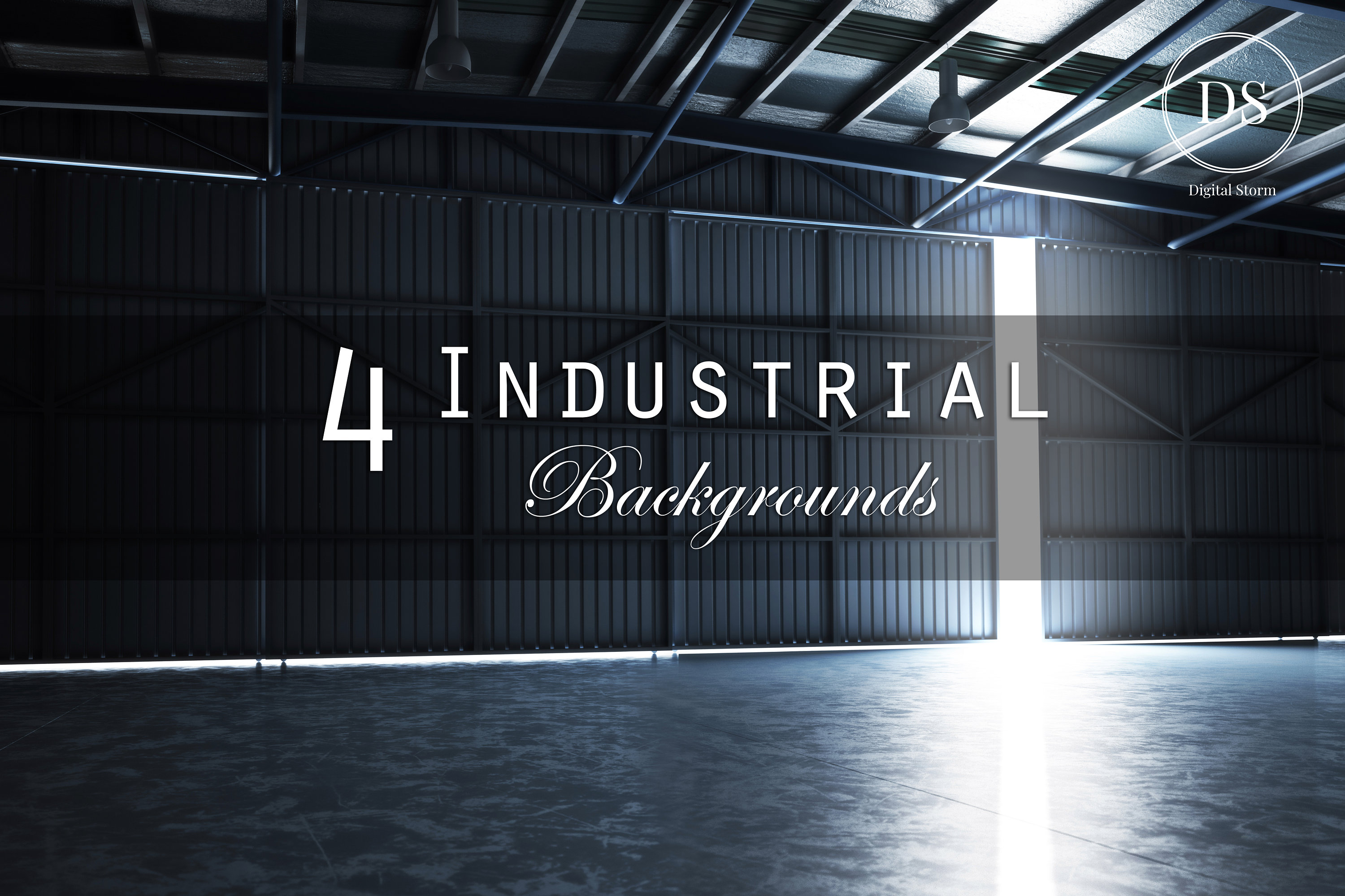 4 Industrial Backgrounds of Warehouses , Hangar and Garage Backdrops ...