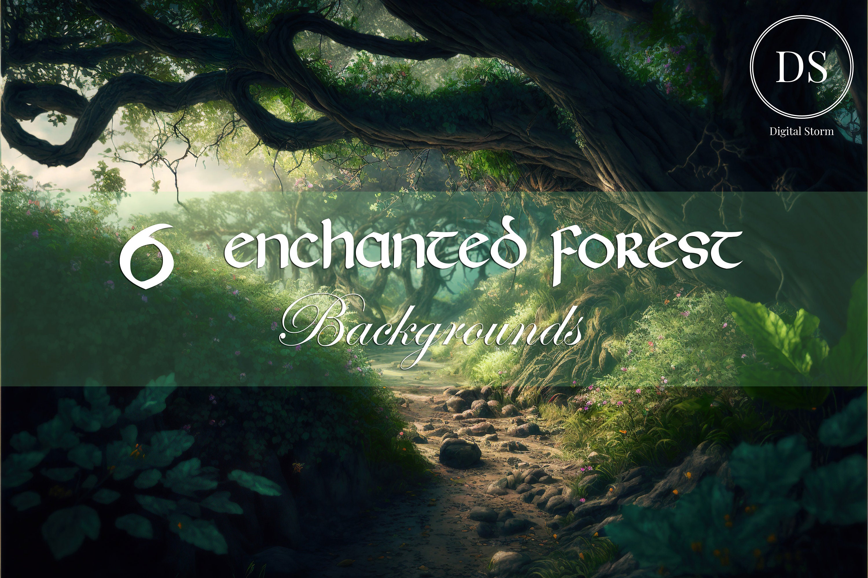 Enchanted Forest Background , Elven Woods Backdrop, Fantasy Journey ...
