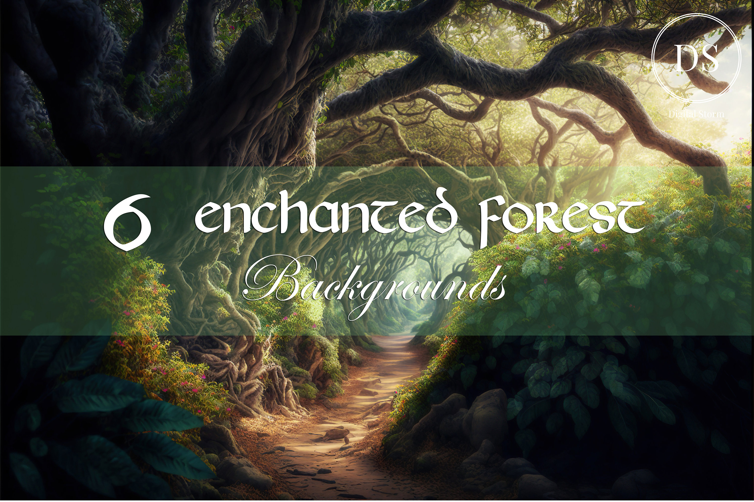 Enchanted Forest Background , Elven Woods Backdrop, Fantasy Journey ...