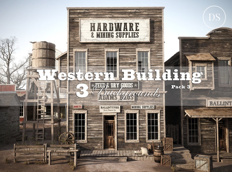 Western Backgrounds. Cowboy Backdrops . Rustic Town.trading Post ...