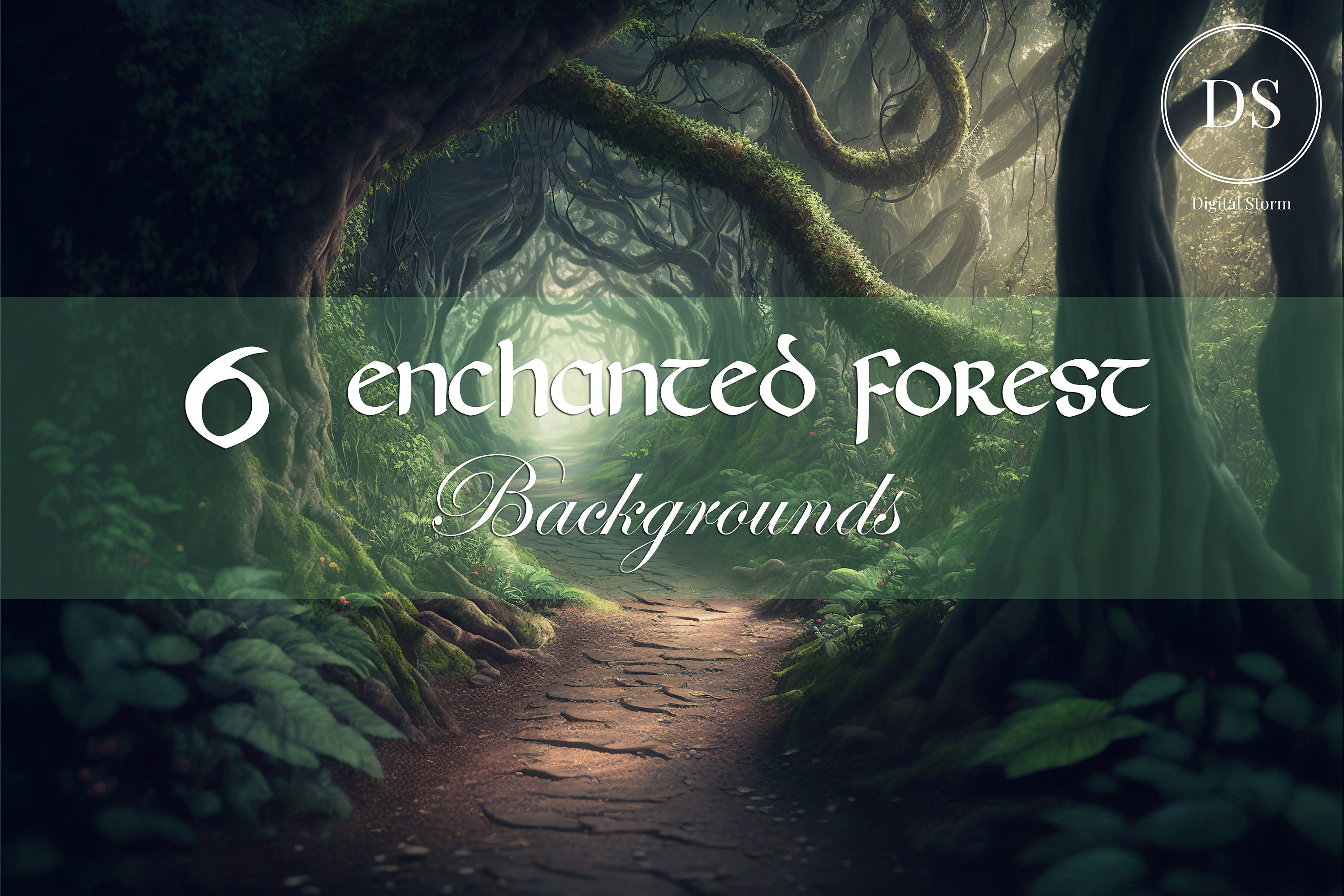 Enchanted Forest Background , Elven Woods Backdrop, Fantasy Journey ...