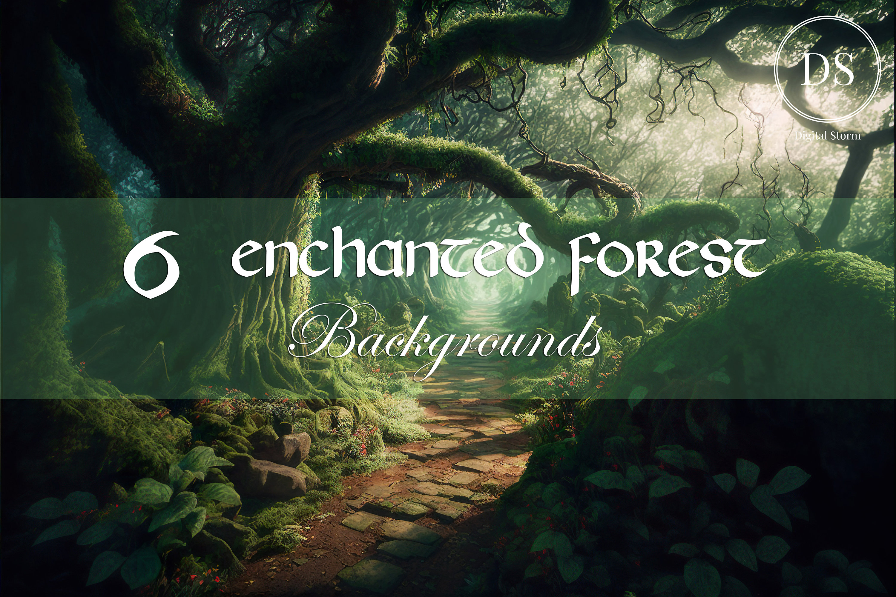 Enchanted Forest Background , Elven Woods Backdrop, Fantasy Journey ...
