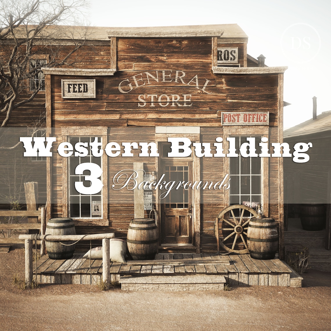 Western Town Old Building Backgrounds . Wild West Collection Backdrops ...