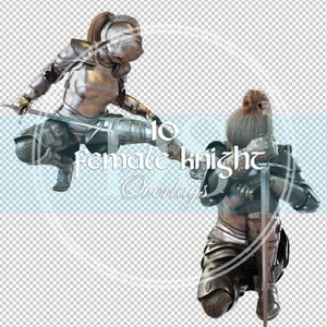 10 Female Knight Poses, Medieval Warrior , Png Transparent Overlays ...