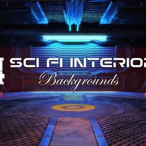 4 Science Fiction Backgrounds, Sci Fi Backdrops, Futuristic Halls ...