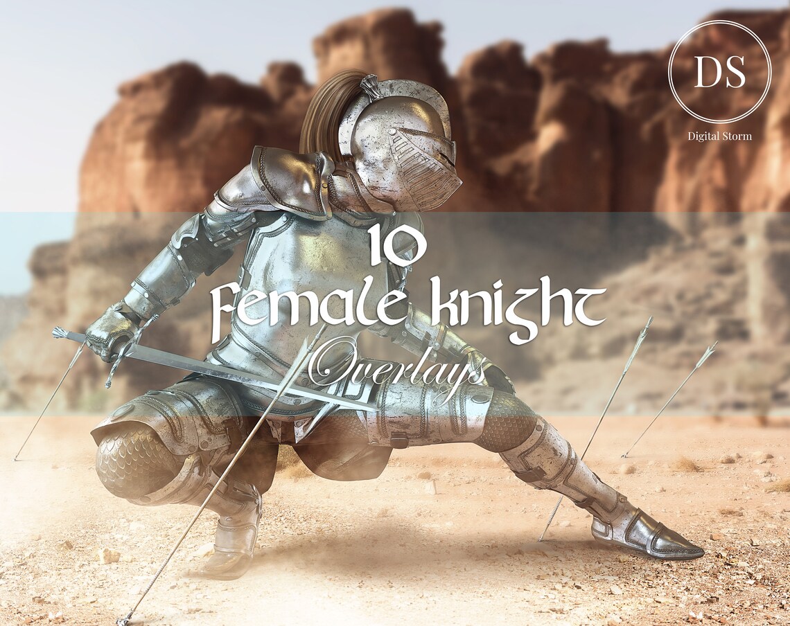 10 Female Knight Poses, Medieval Warrior , Png Transparent Overlays ...
