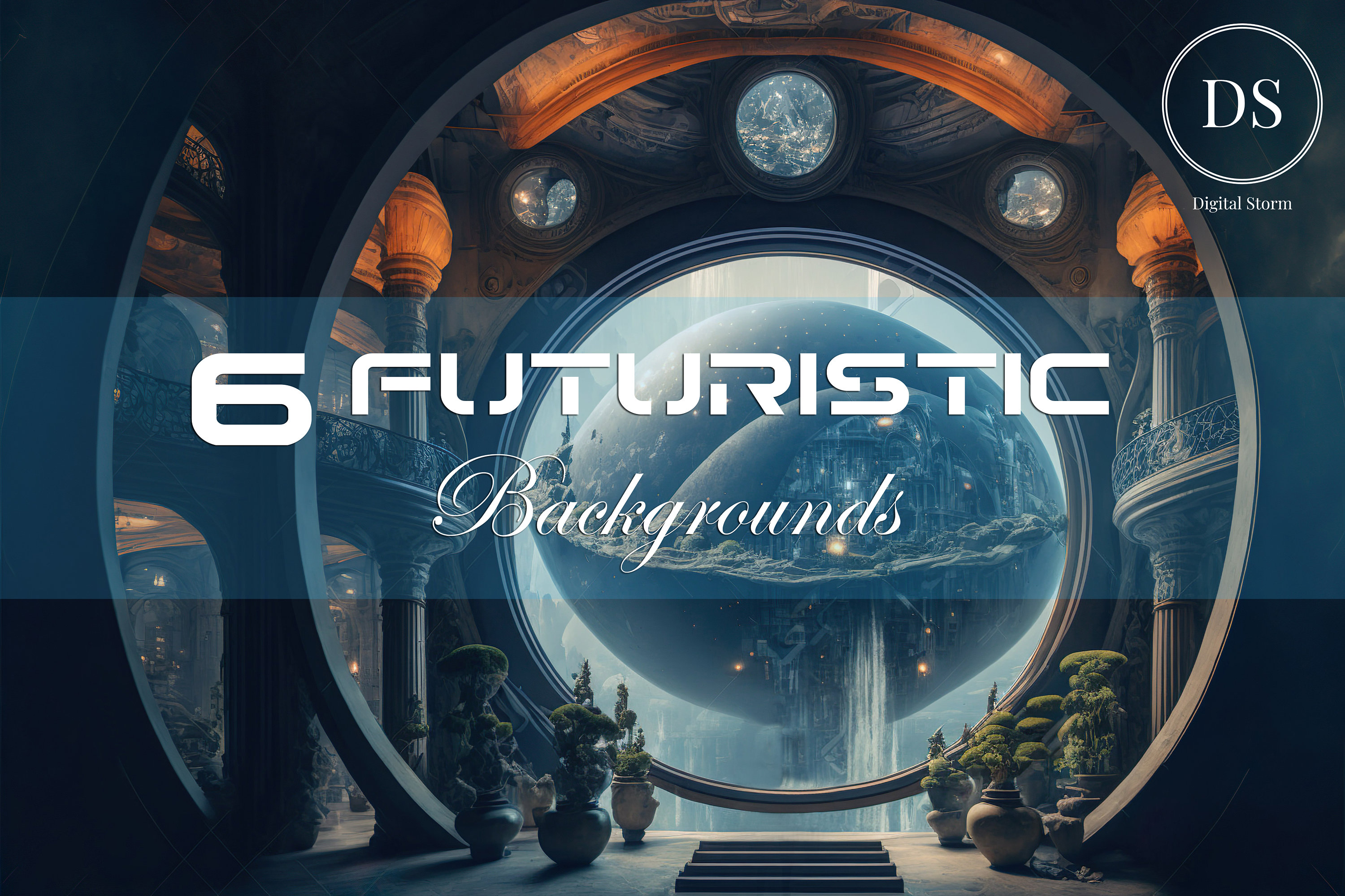 6 Futuristic Backgrounds , Six Digital Matte Paintings, Future World ...
