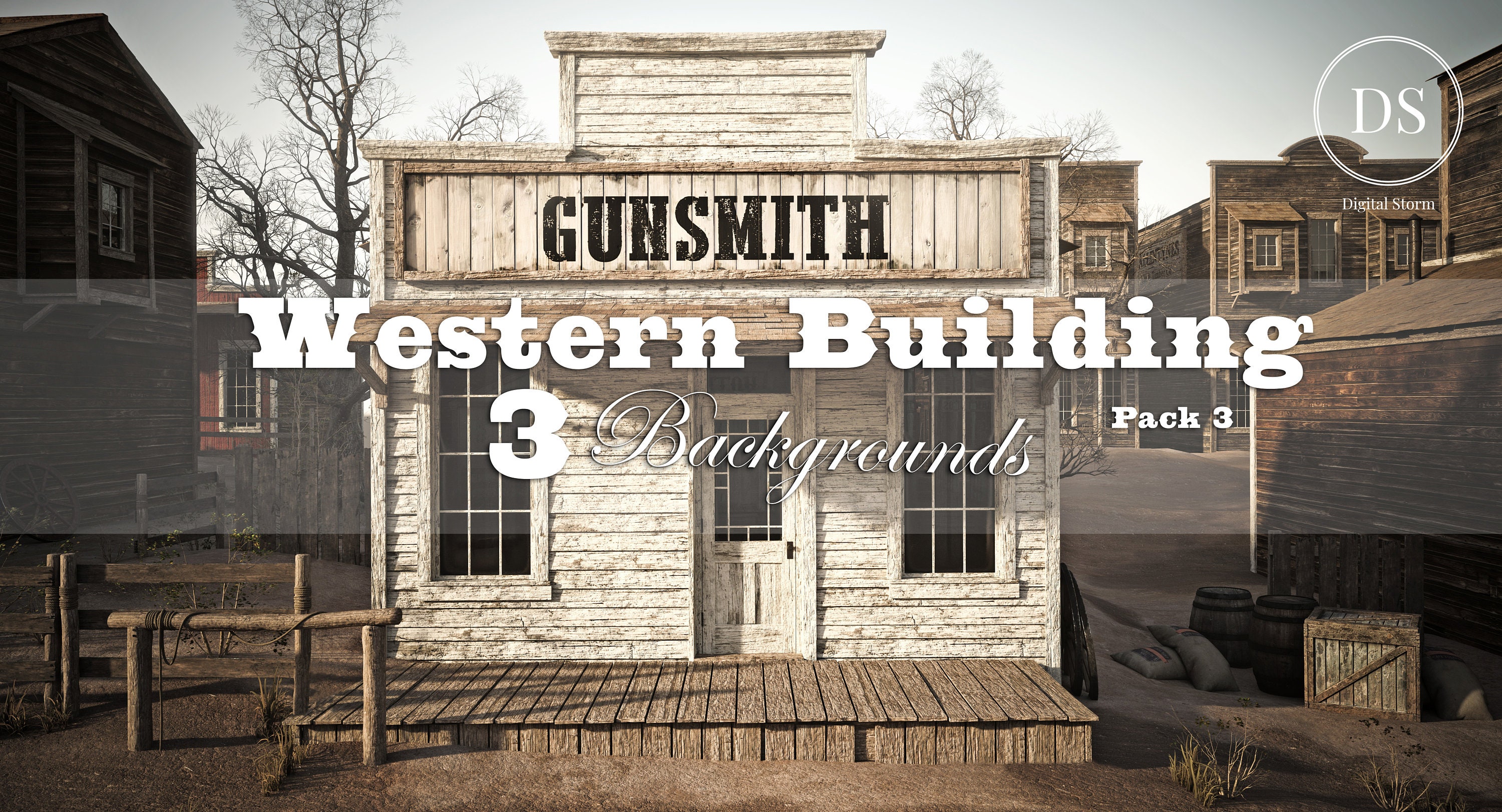 Western Backgrounds. Cowboy Backdrops . Rustic Town.trading Post ...