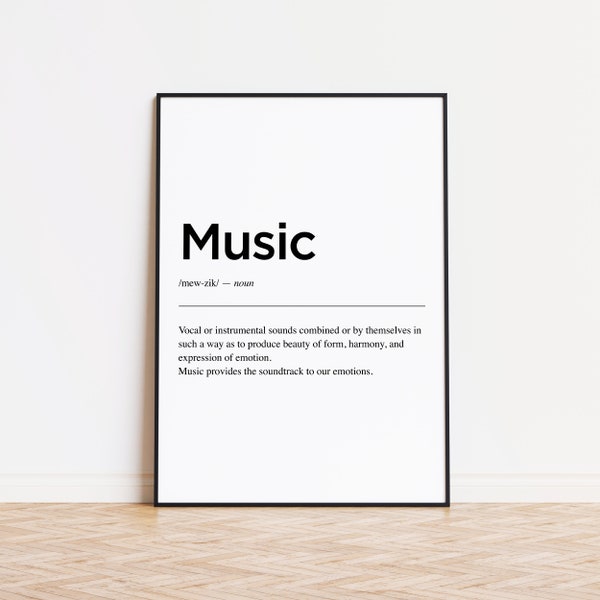 Music Definition Printable Art - Etsy