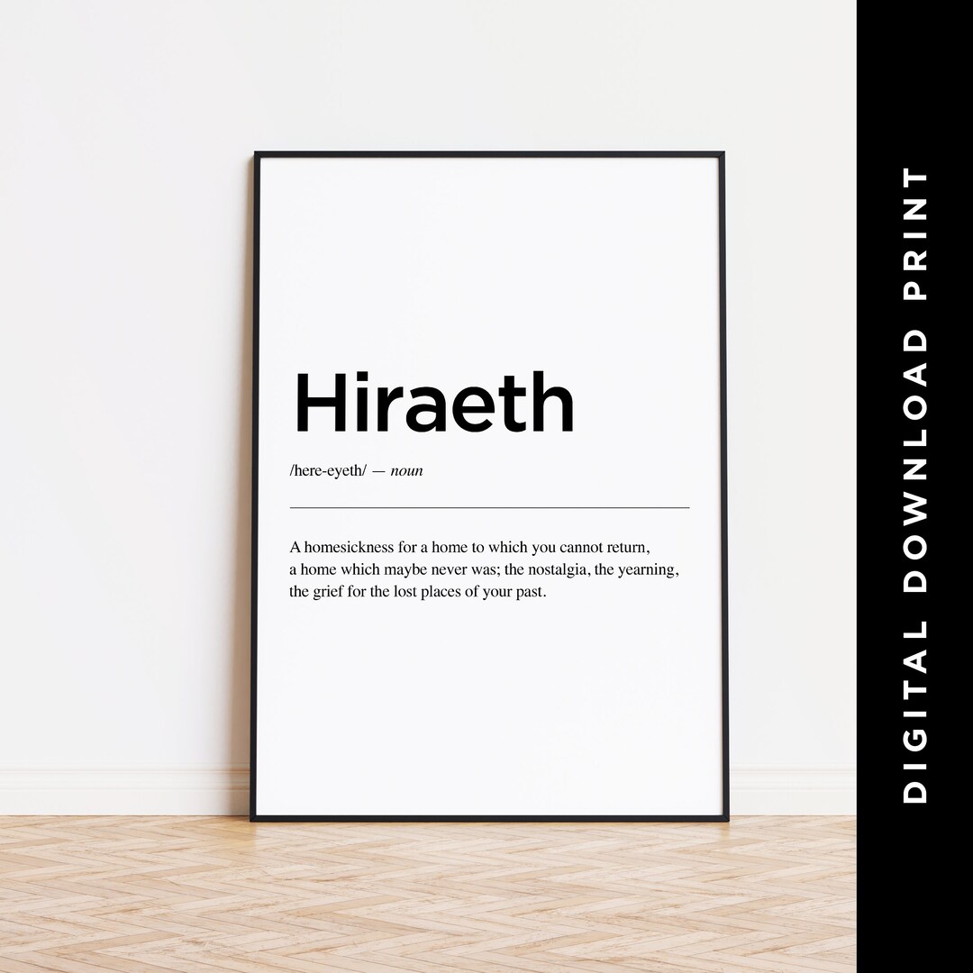 Hiraeth Definition Print Digital Print Bedroom Wall Art - Etsy