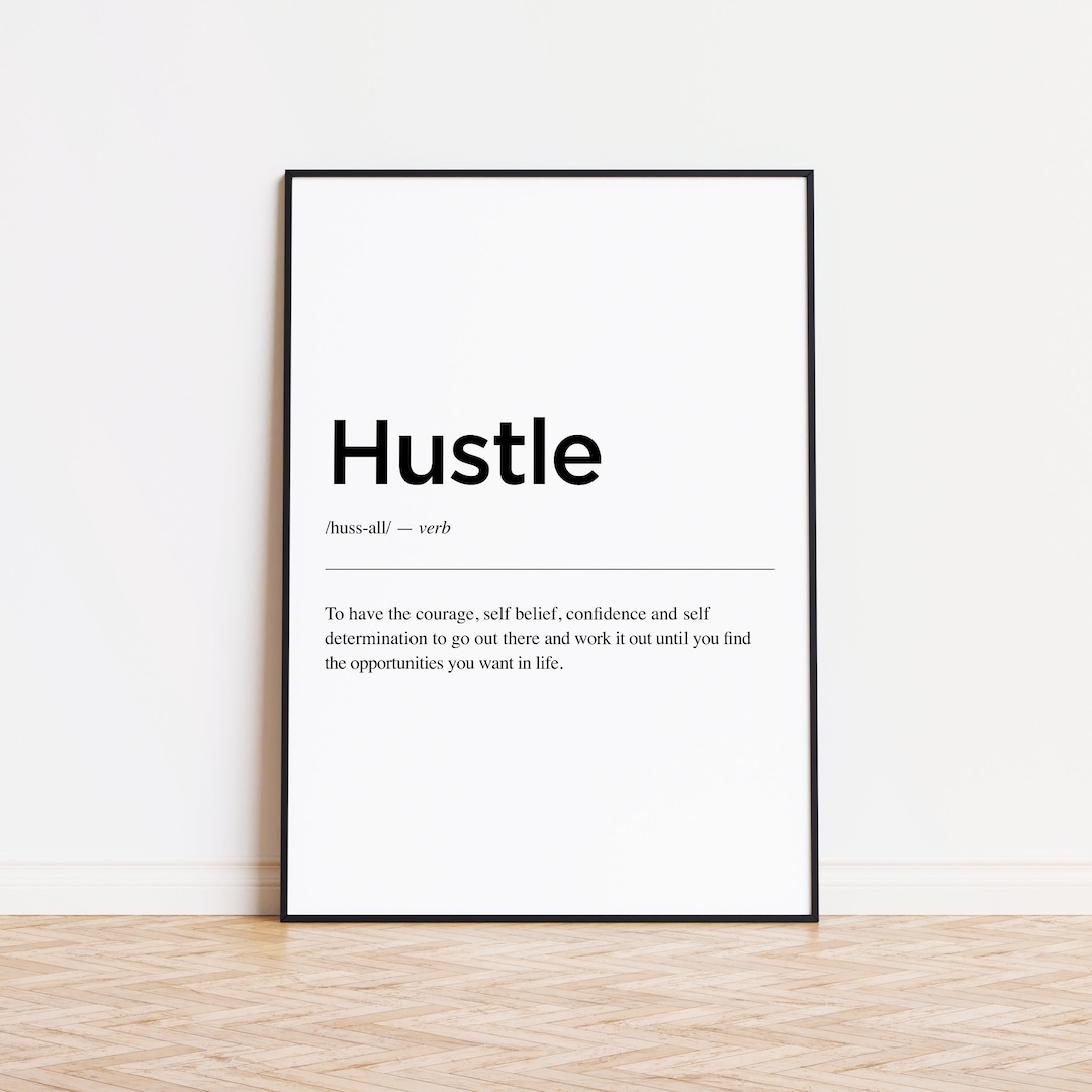 Hustle Definition Office Wall Art Home Office Prints - Etsy