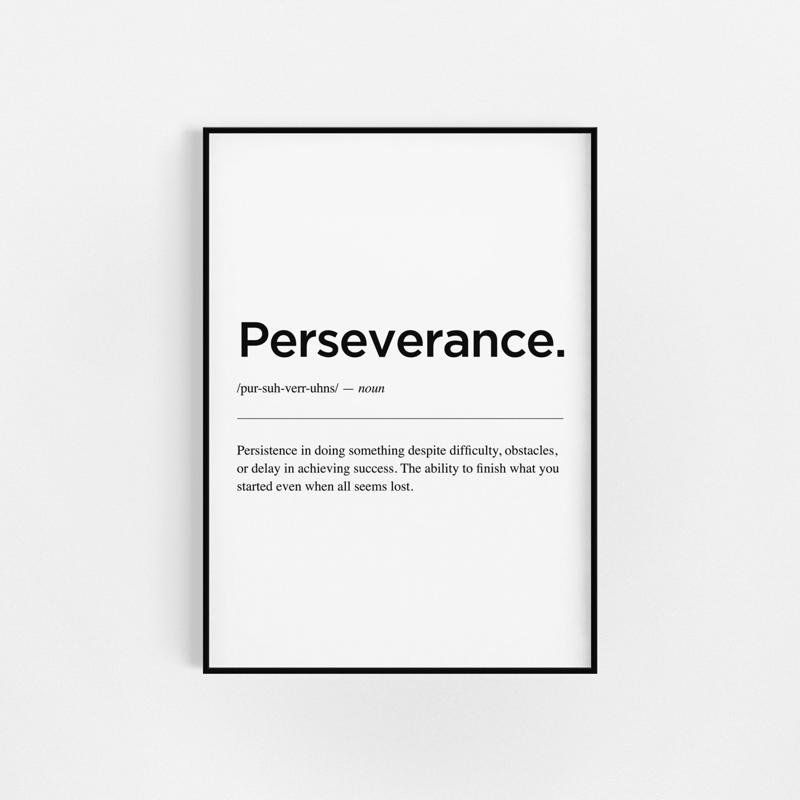 Perseverance Definition Digital Print Office Wall Art | Etsy