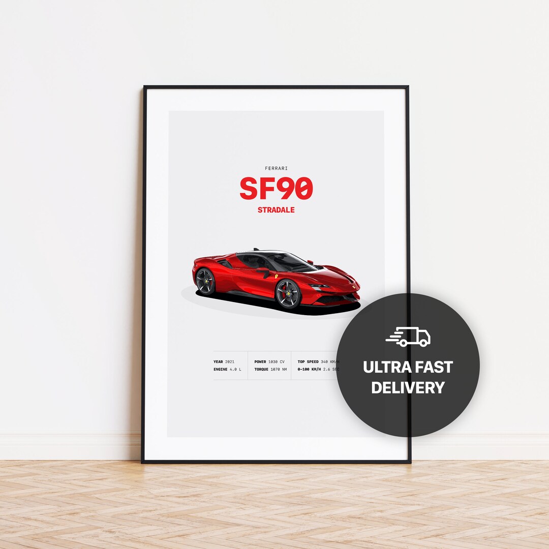 Ferrari SF90 Stradale Poster Ferrari Poster Ferrari Wall - Etsy