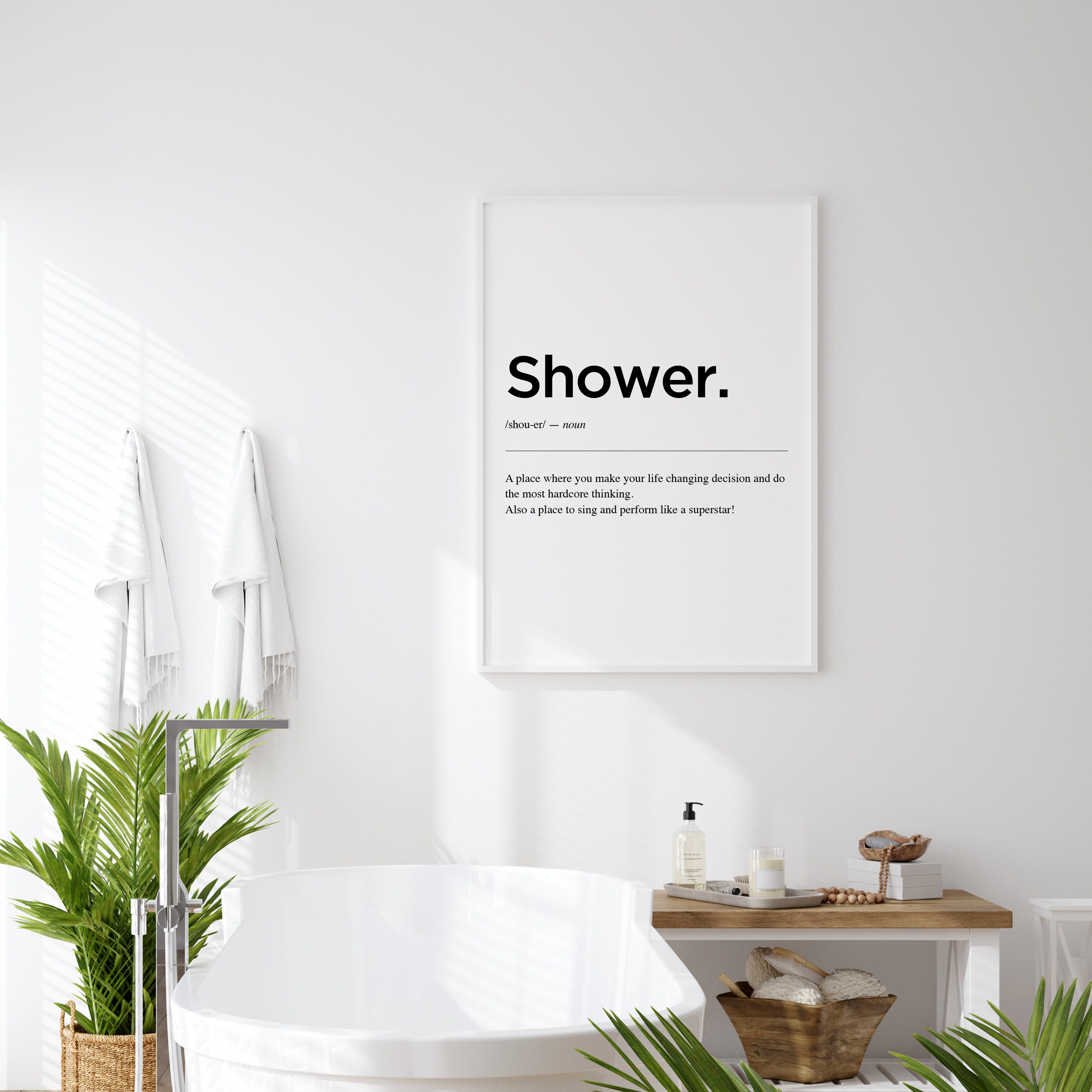 Shower Definition Print Bathroom Sign Shower Wall Decor - Etsy