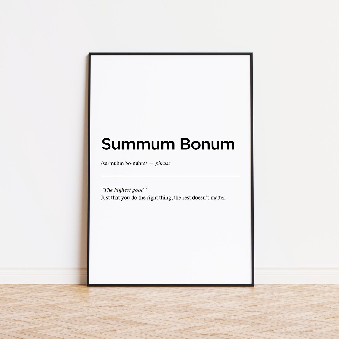 Summum Bonum Definition Summum Bonum Print Stoic - Etsy