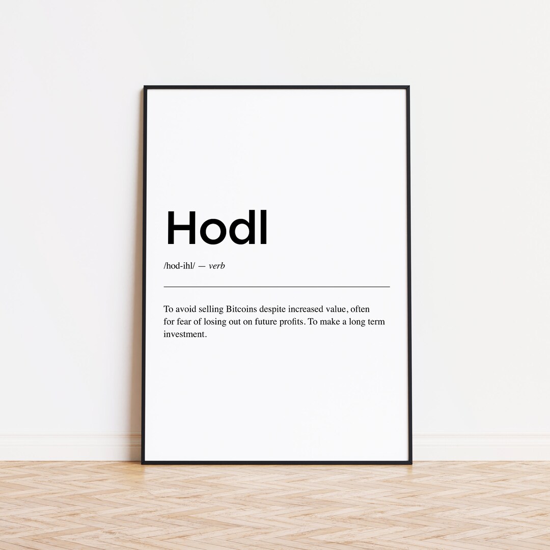 Hodl Definition Cryptocurrency Print Bitcoin Poster - Etsy New Zealand