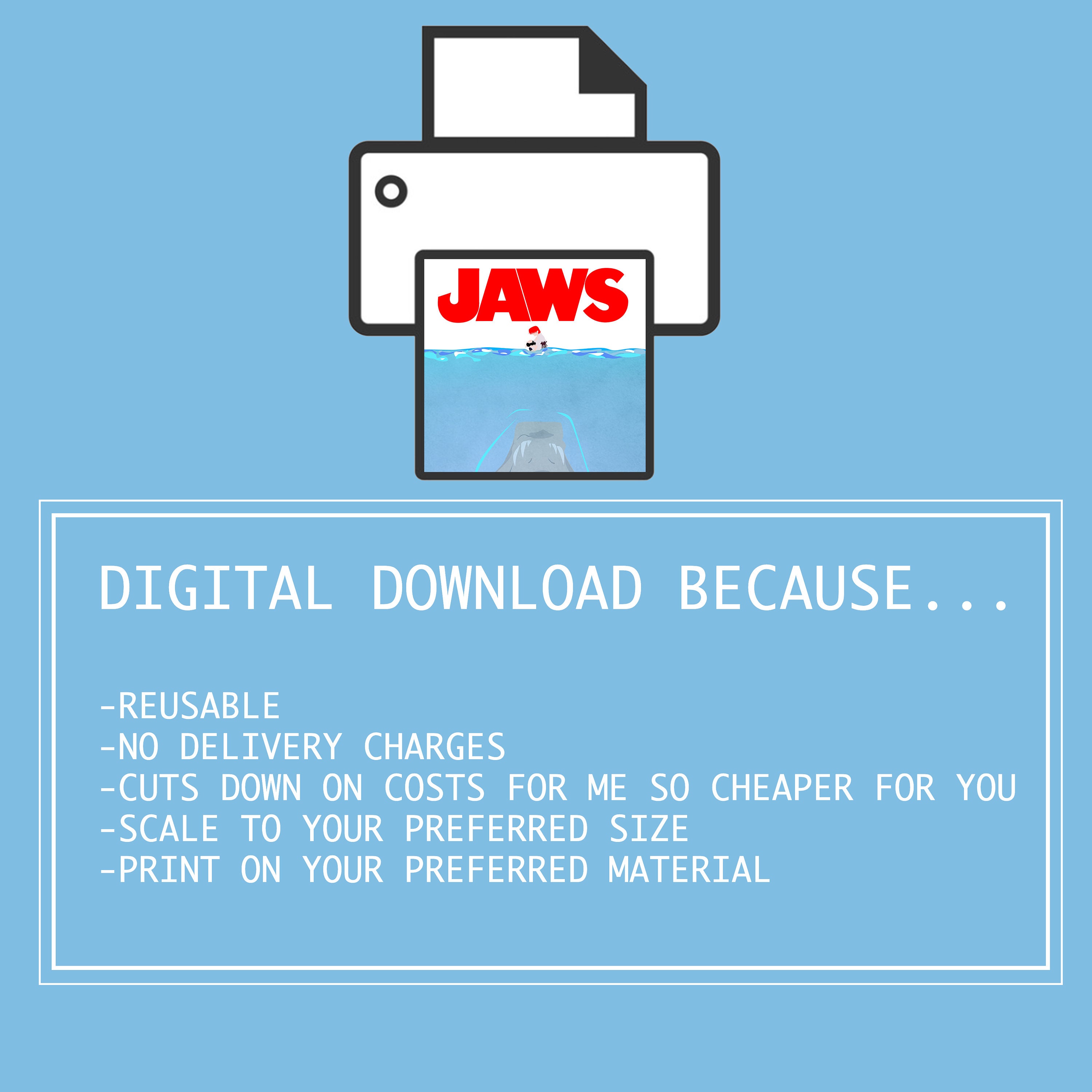 One Piece X Jaws Shanks and Luffy on the Jaws Movie Poster - Etsy