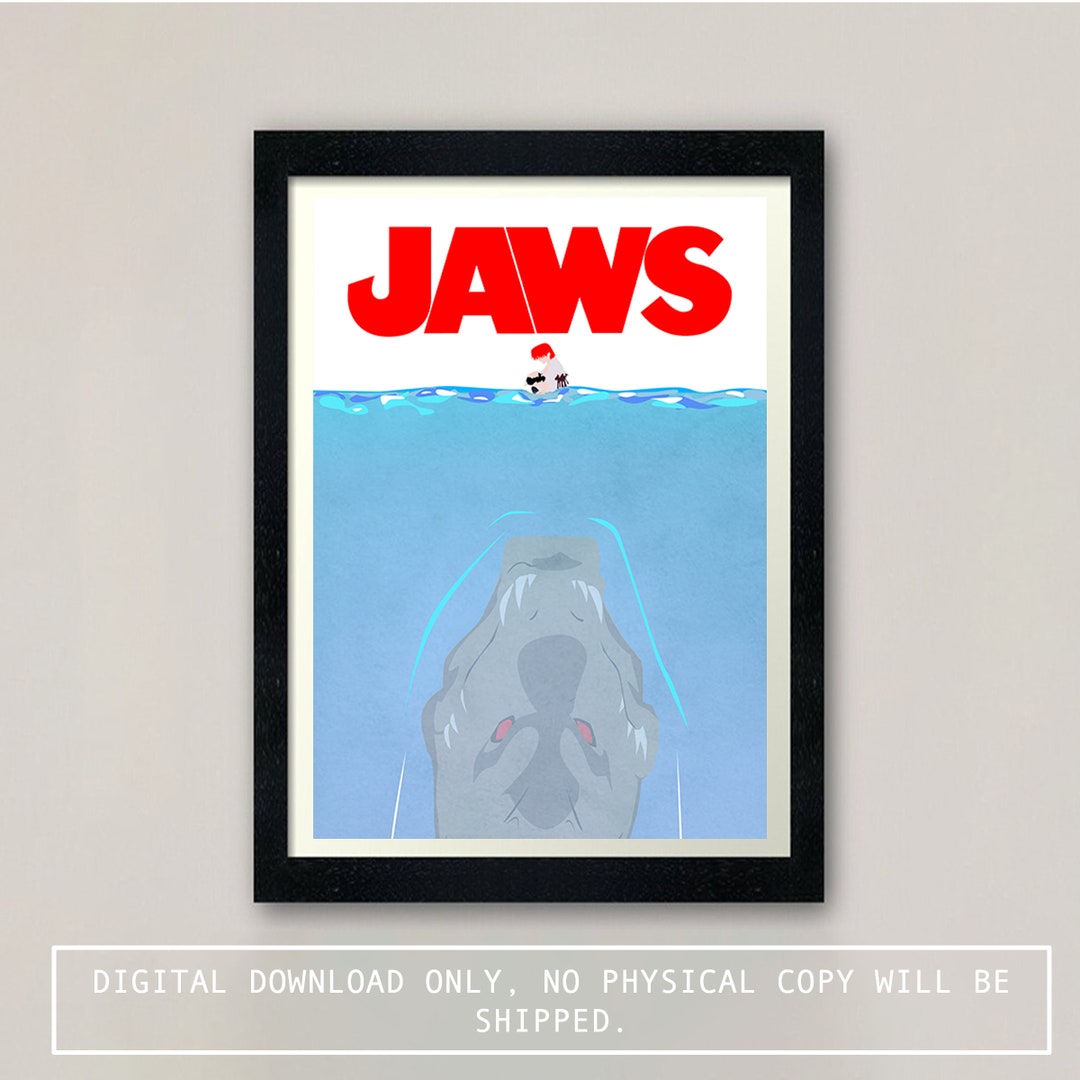 One Piece X Jaws Shanks and Luffy on the Jaws Movie Poster - Etsy