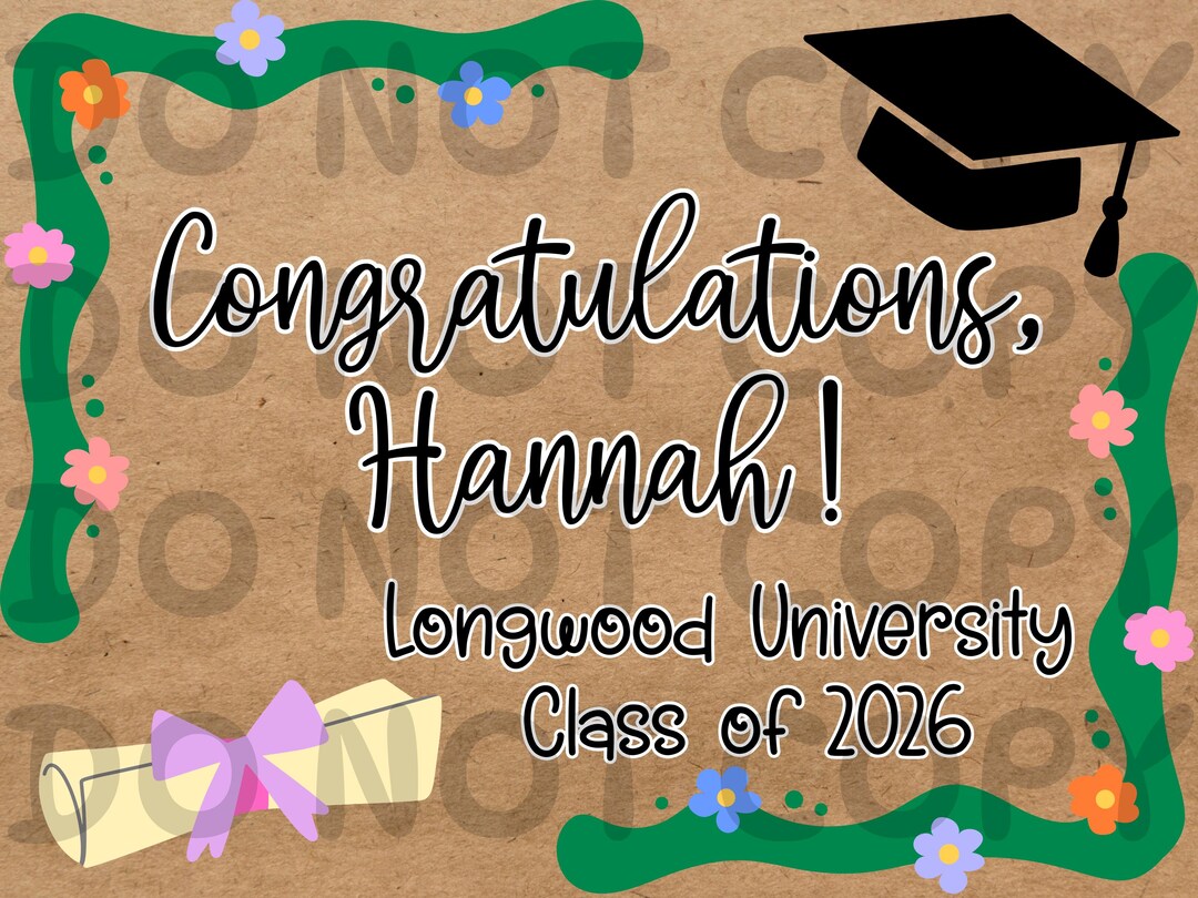 Congratulations Graduation Floral Banner | Canva Template (digital ...