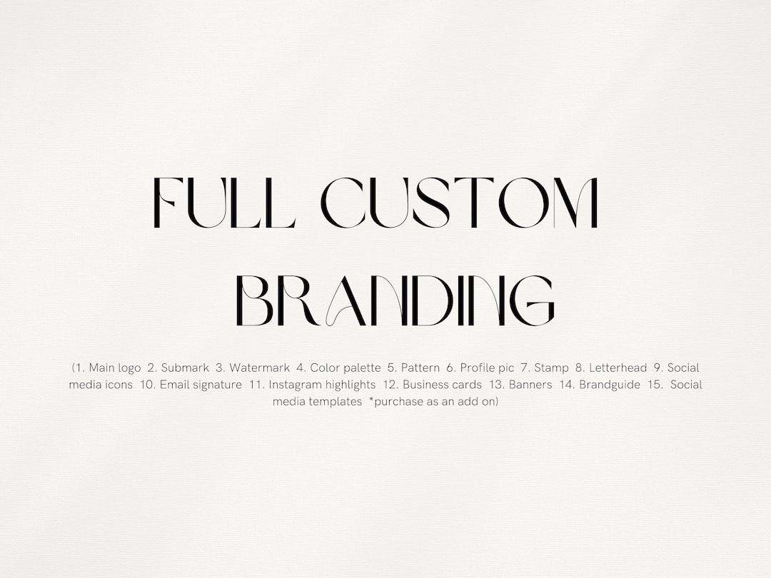Full Custom Branding, Minimal Branding Package, Branding Kit, Brand ...