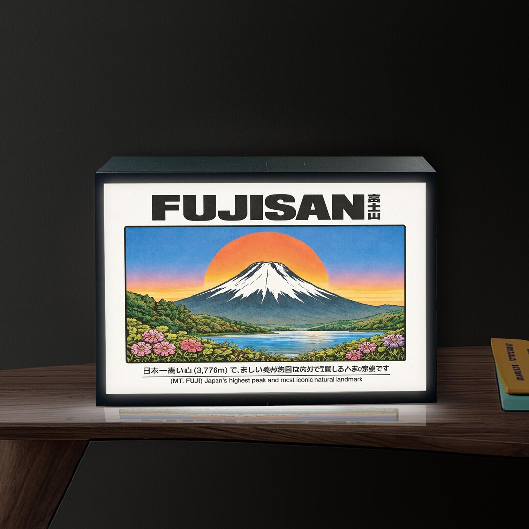 Fujisan Lightbox: 3D Printed LED Light up Wall Art Japan Decor Desk ...