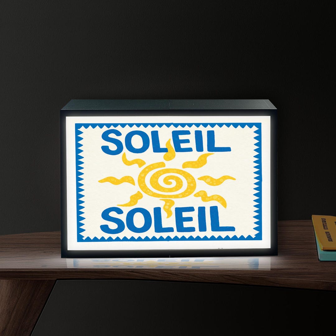 Soliel Lightbox: 3D Printed LED Light up Wall Art Decor Desk Sign - Etsy