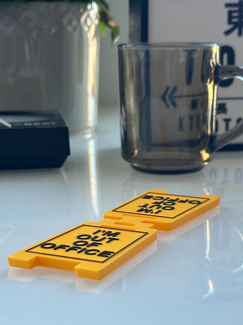 3D Printed Mini Floor Sign – I'm Out of Office Desk Decor - Etsy