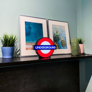 Mini Underground Lightbox 5 Inserts – London Tube LED Light, Wall Decor ...