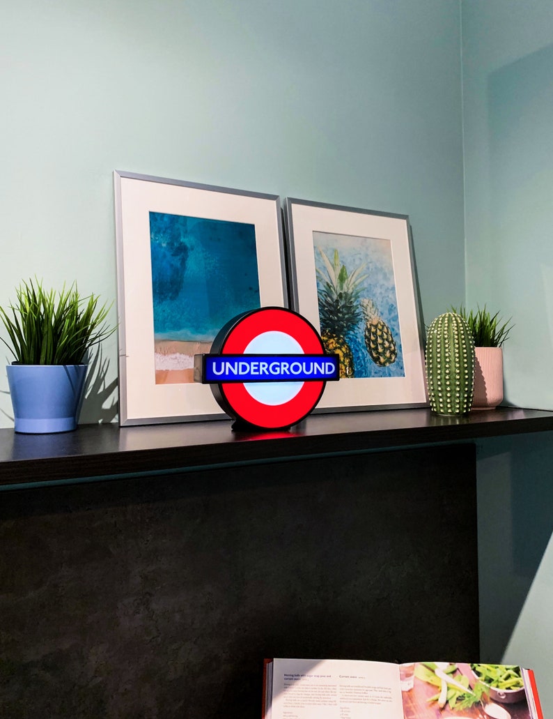 Mini Underground Lightbox 5 Inserts – London Tube LED Light, Wall Decor ...