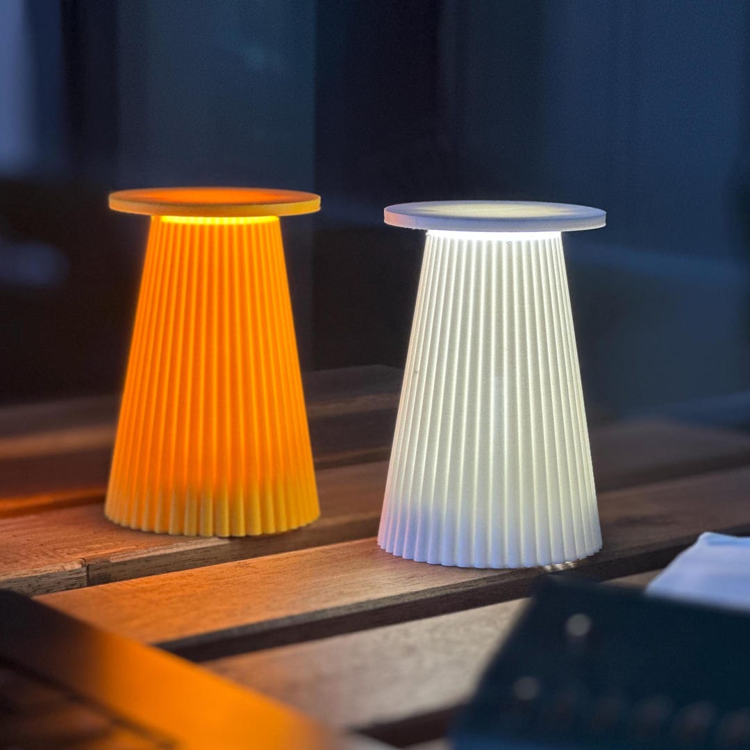 Mini Art Deco Desk Lamp • 3D Printed LED Table Light • USB Rechargeable ...