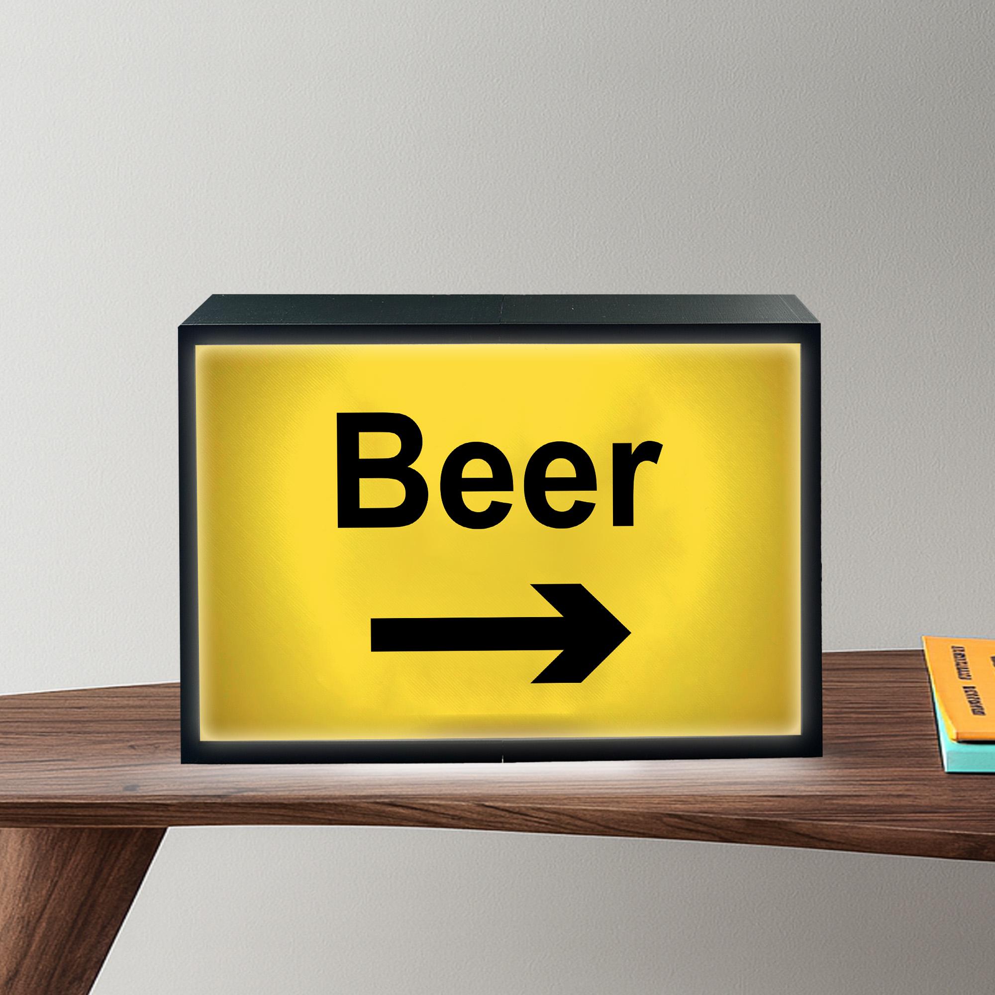 LED Beer Sign Lightbox: 3D Printed Studio Decor With Interchangeable ...