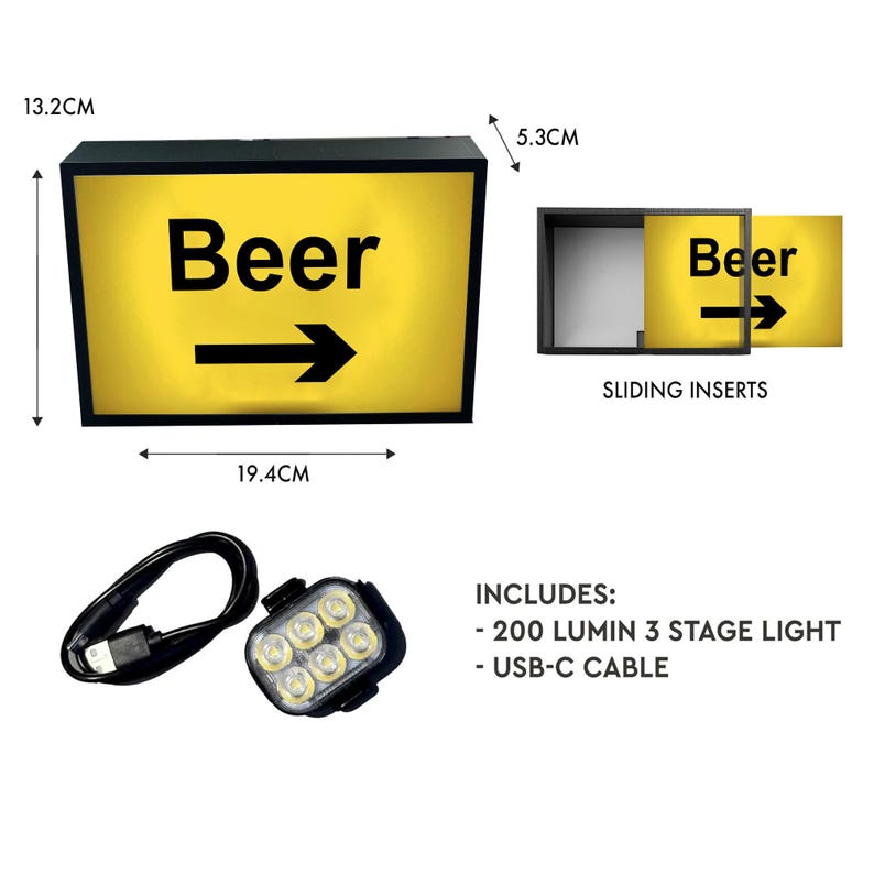LED Beer Sign Lightbox: 3D Printed Studio Decor With Interchangeable ...