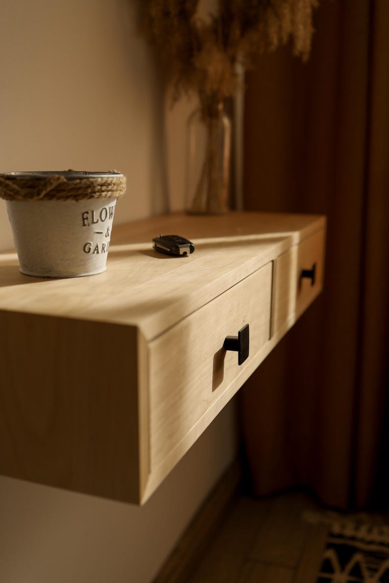 Wall Mounted Console Table With Drawers, Floating Shelf for Entryway ...