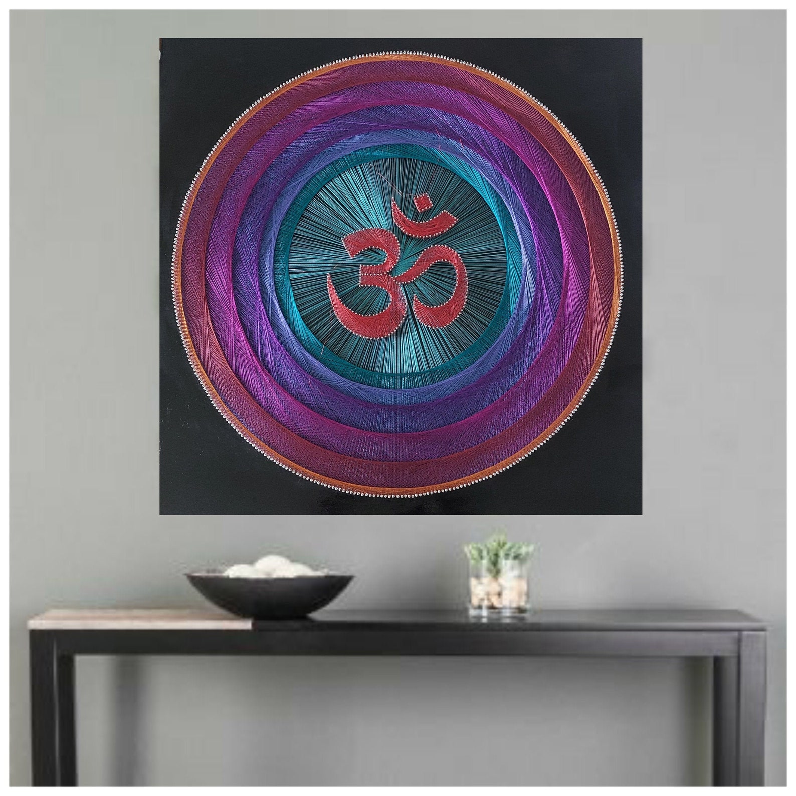 Sacred Om Wall Decor, 3D String Art Mandala Spiritual Meditative Yoga ...