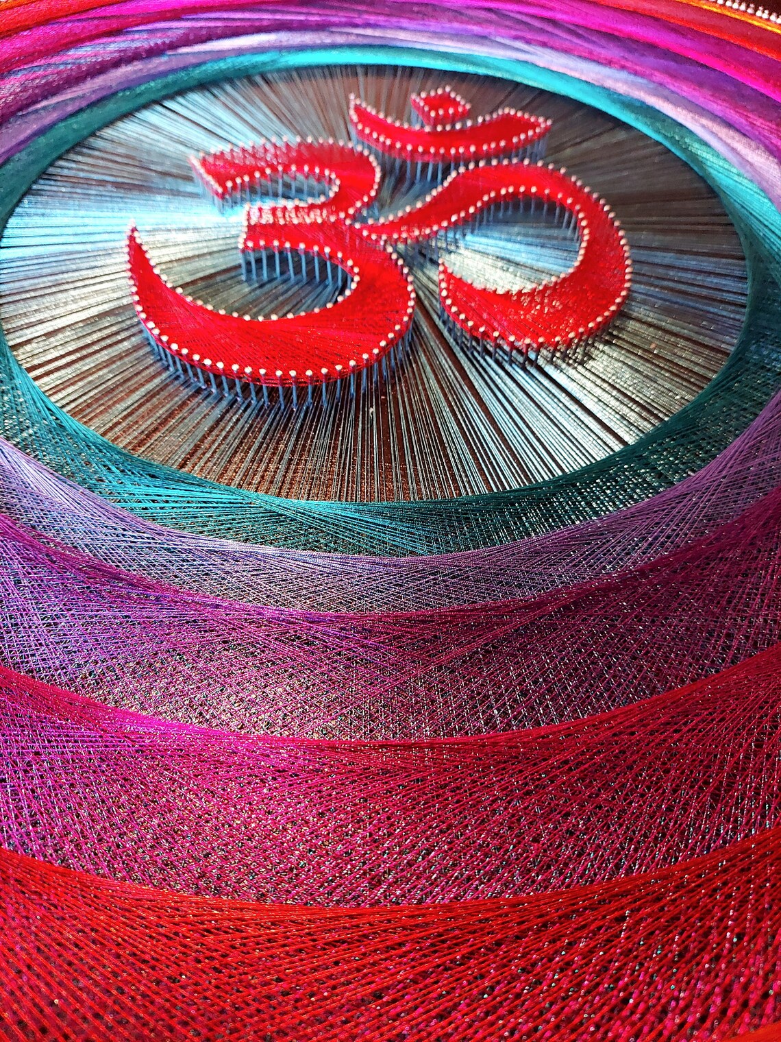 Sacred Om Wall Decor, 3D String Art Mandala Spiritual Meditative Yoga ...