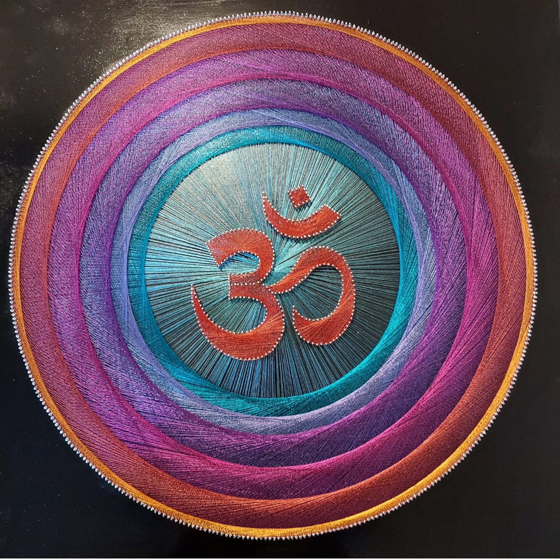 Sacred Om Wall Decor, 3D String Art Mandala Spiritual Meditative Yoga ...
