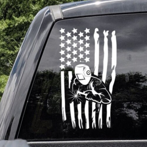US Welder Flag Truck Decal Welding American Flag Decal - Etsy