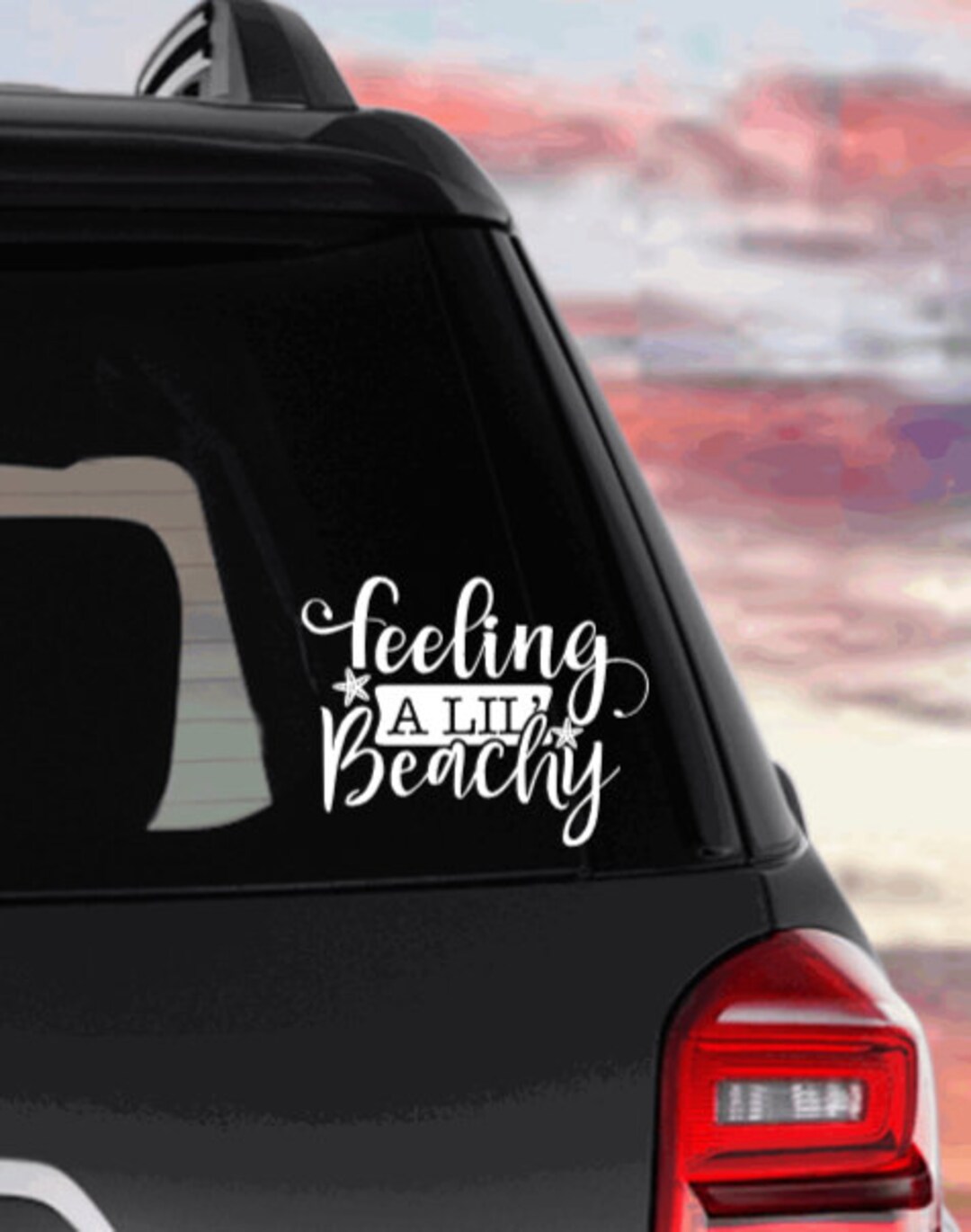 Feeling A Lil Beachy Car Decal Beach Life Decals Beach Car - Etsy