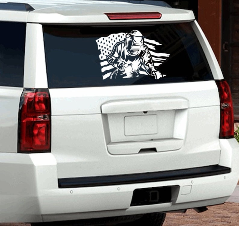 Welder American Flag Decal: Welding Truck Window Sticker - Etsy