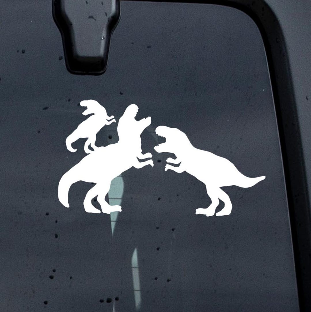 Dinosaur Stick Family of 3 Car Decal, Dino Stick Figure Car Decal ...