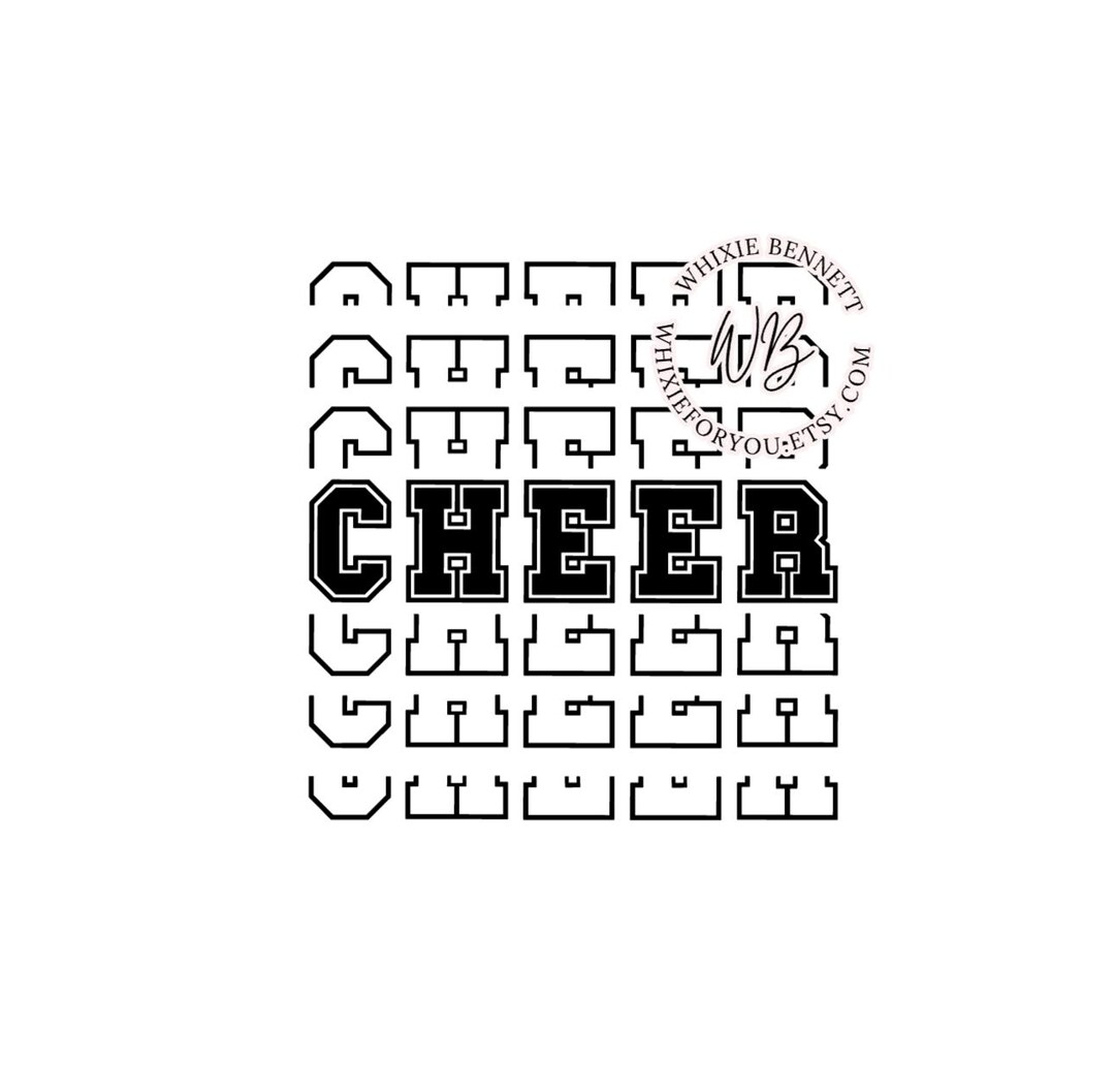 Cheer Font SVG, Athletic Stacked PNG (digital Download) - Etsy UK