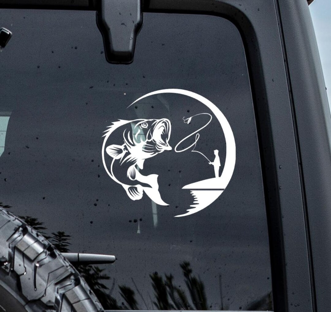 Bass Fishing Truck Decal: Fisherman Weather Resistant Vinyl Decal - Etsy
