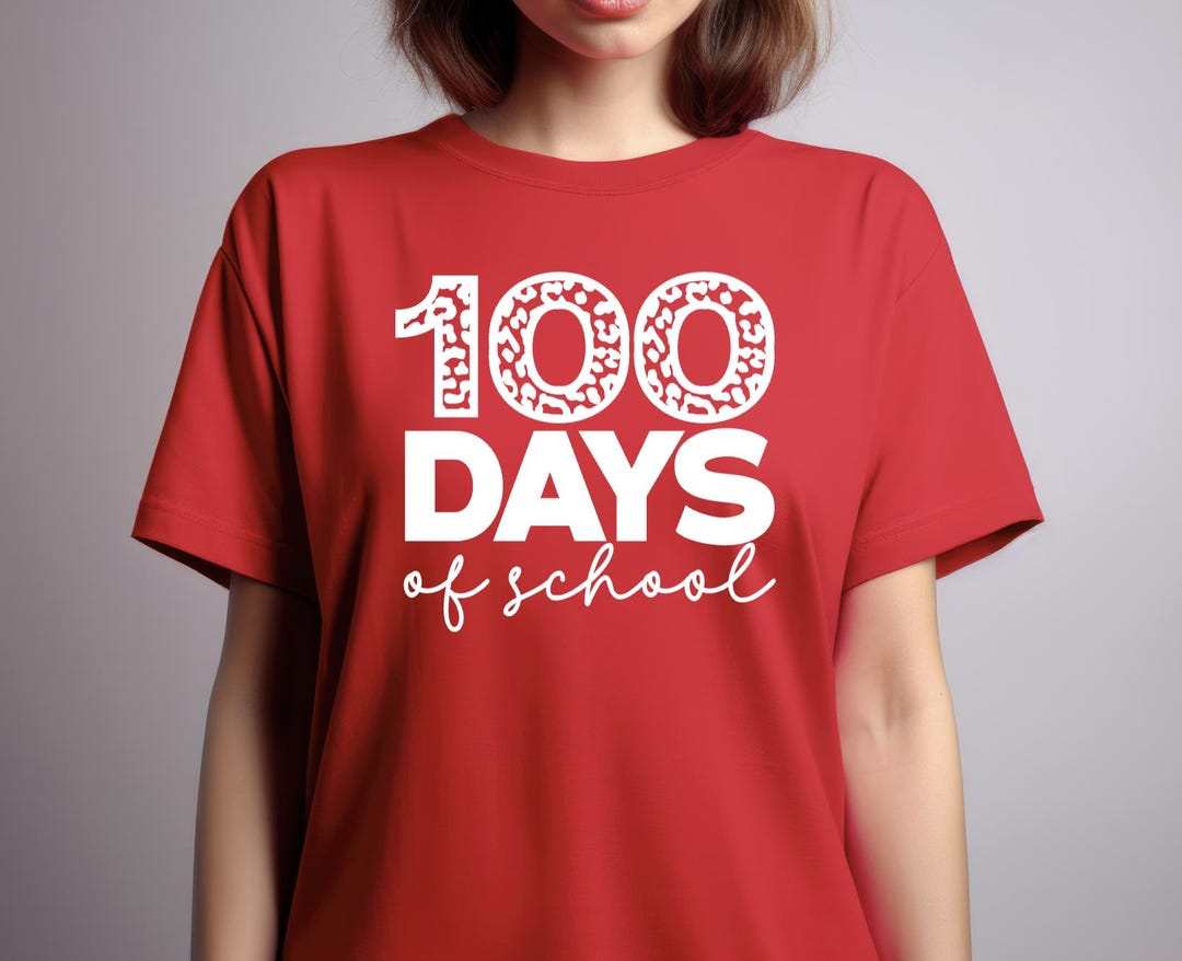 100 Days of School Leopard Animal Print Shirt - 100 Days of School T ...