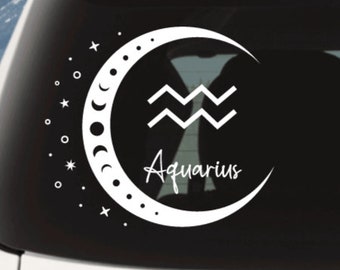 Aquarius Zodiac Sign Decal - Etsy