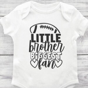 Football Biggest Fan Brother Baby Bodysuit, Football Baby Outfits, Cute ...