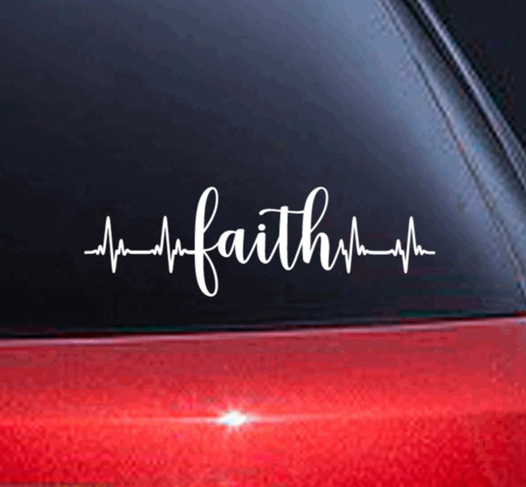 Faith Heartbeat Decal, Jesus Decals, Custom Decal, Faith Sticker, Car ...