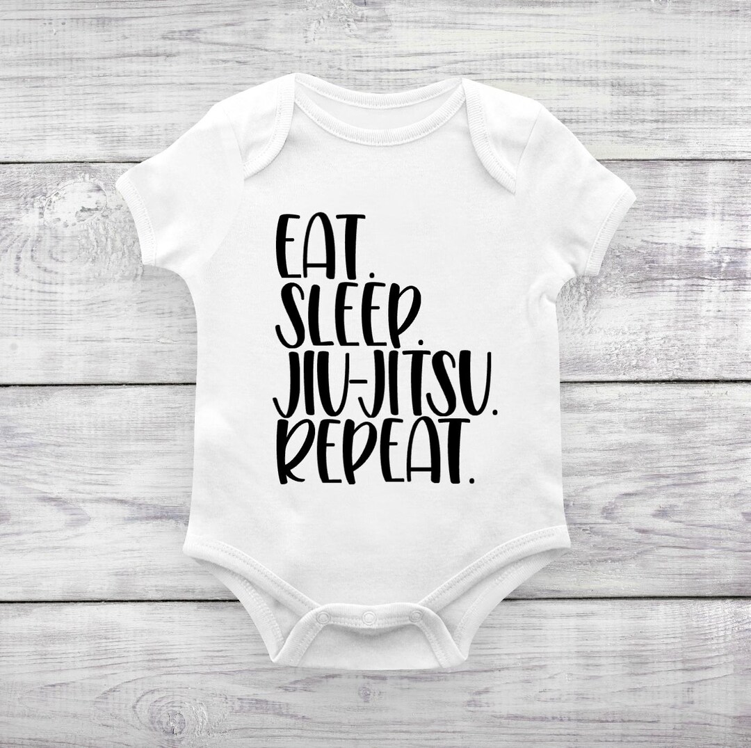 Eat Sleep Jiu Jitsu Repeat Baby Bodysuit, 100% Cotton - Etsy