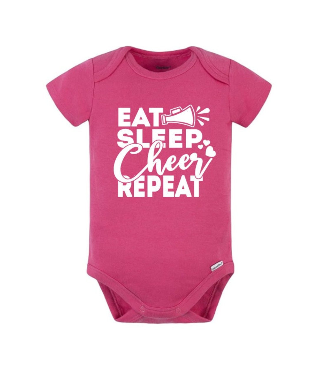 Eat Sleep Cheer Repeat Baby Bodysuit, Cheerleading Baby Outfits, Cute ...