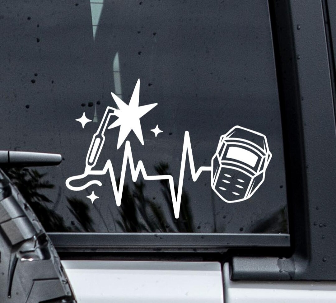 Welder Heartbeat Decal, Welder Heartbeat Sticker, Welding Decal ...