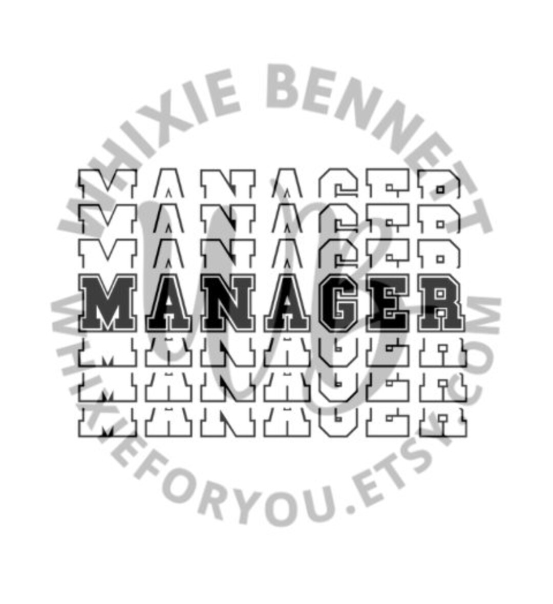 Manager PNG, Manager SVG, Manager Cut File, Manager Athletic Font PNG ...